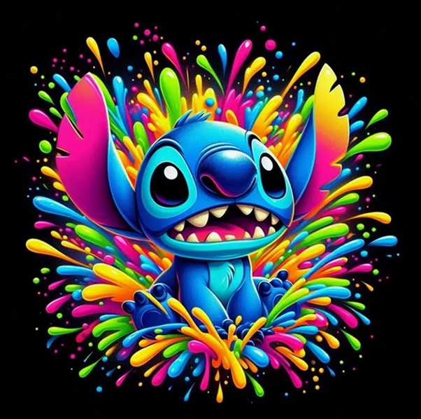Stitch paint splatter diamond art kit – Haunted