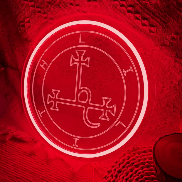 Red Lilith Sigil LED Neon Sign – Haunted